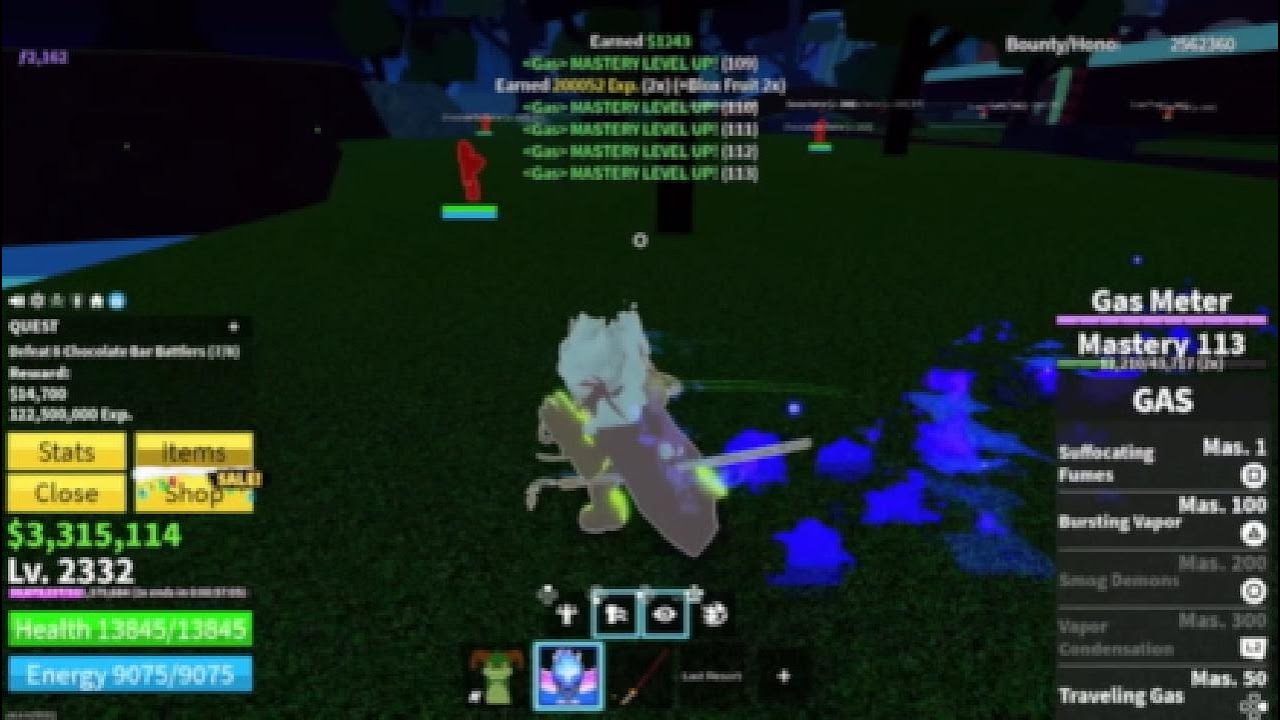Unlocking every move's on the gas fruit in Roblox Blox fruit - YouTube