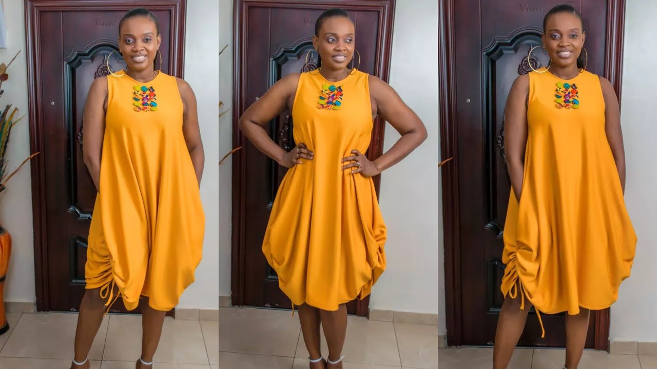 STYLISH DOUBLE SIDE RUCHED DRESS TUTORIAL - YouTube