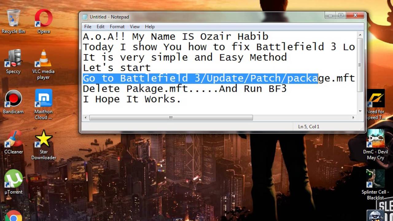 How to fix Battlefield 3 Loading screen Error - YouTube