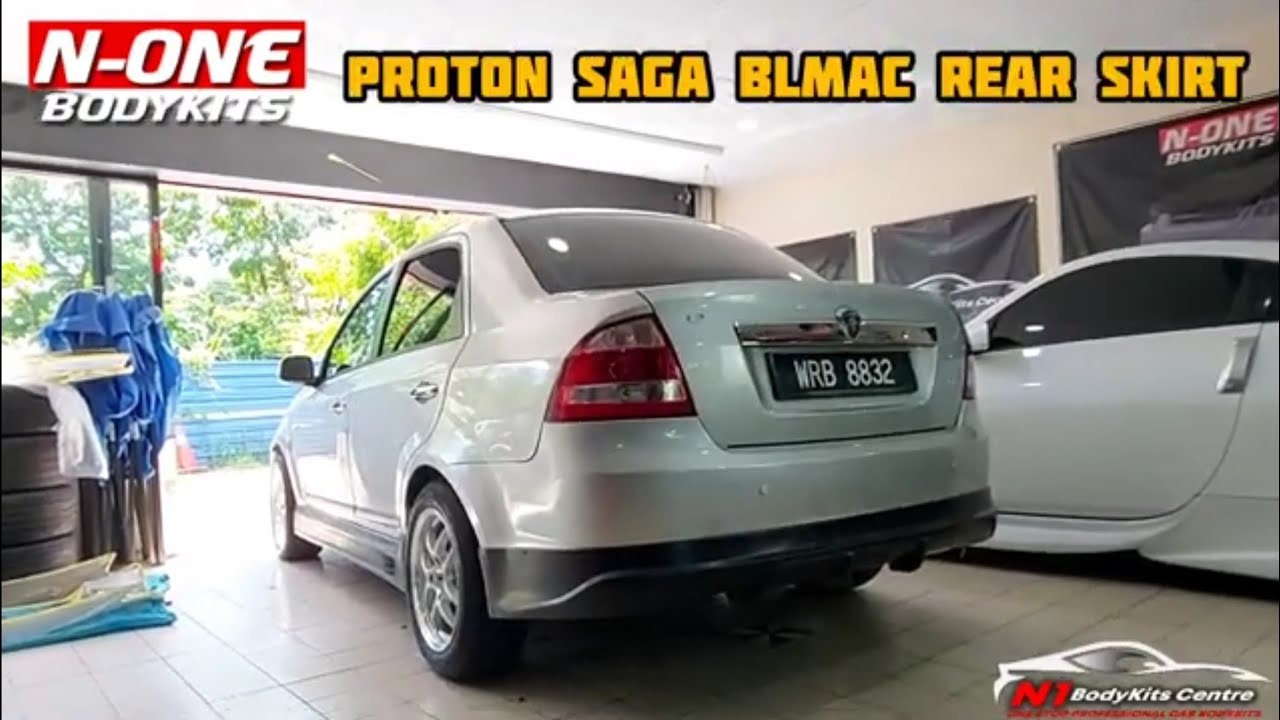 proton saga blm ac rear skirt - YouTube