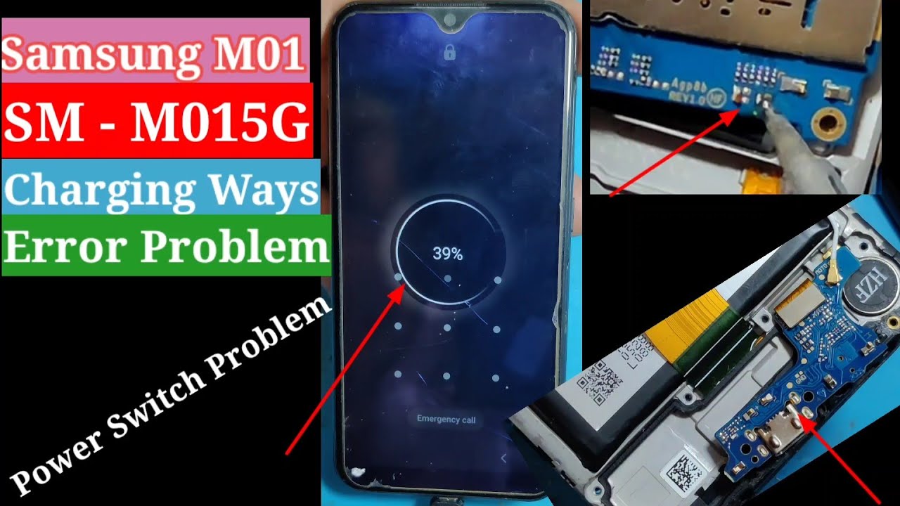 Samsung M01 (M015G) Charging Problem l Charging Pin Ways Power Switch ...