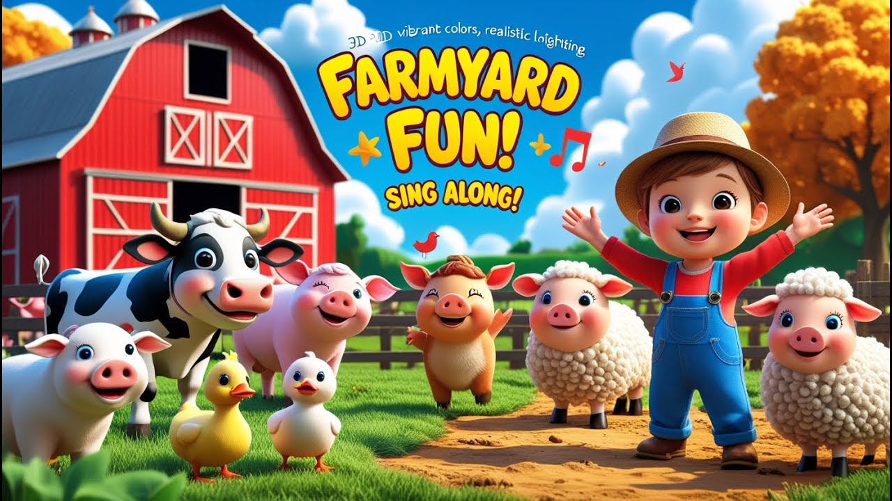 Farmyard Friends Song | Fun Animal Sounds & Nursery Rhyme for Kids ...