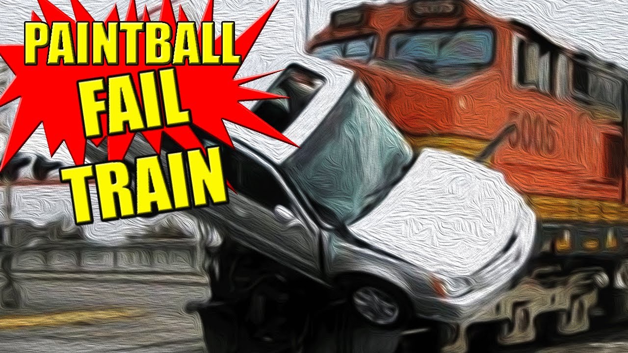 Paintball Epic Fail Train Crash - YouTube