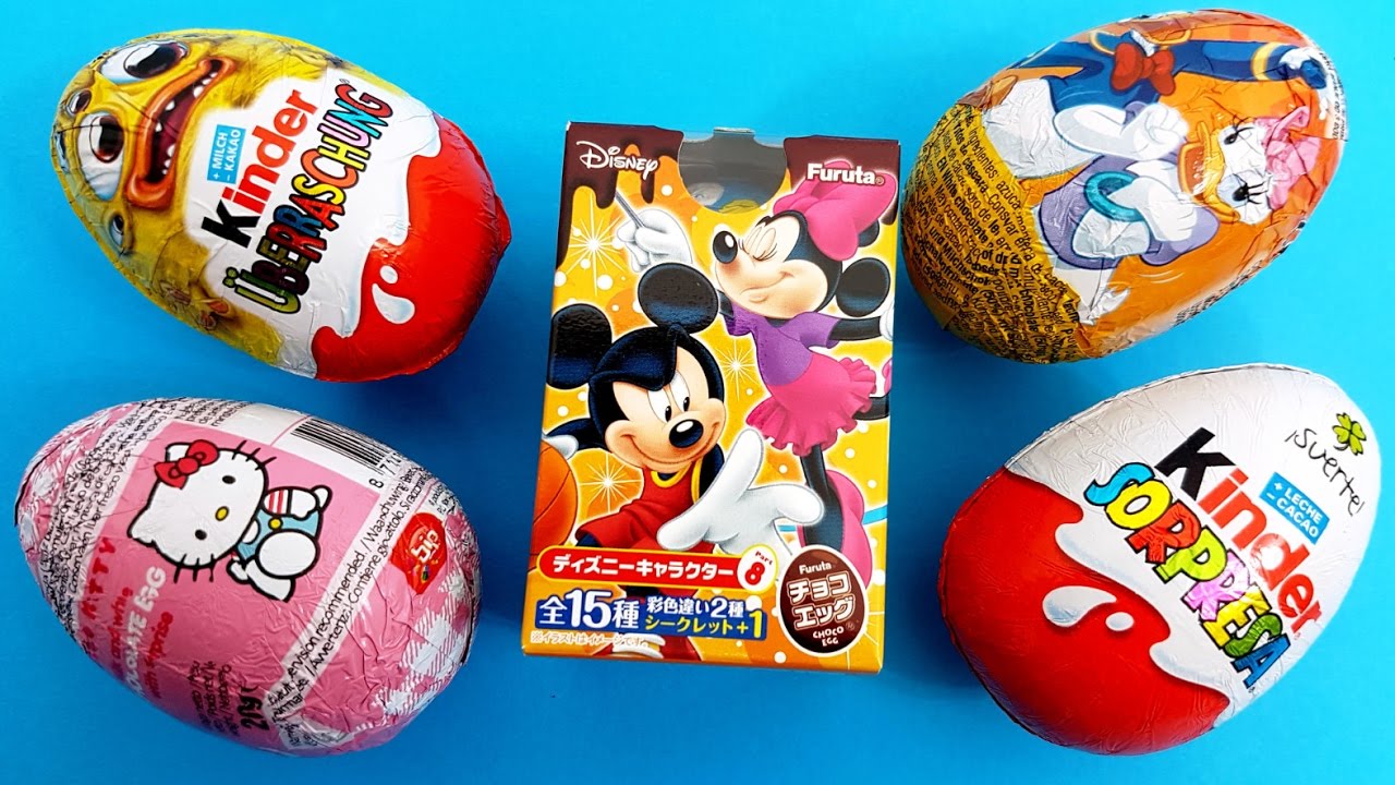 Super Surprise Eggs Furuta Kinder Surprise Hello Kitty Disney Tsum Tsum ...