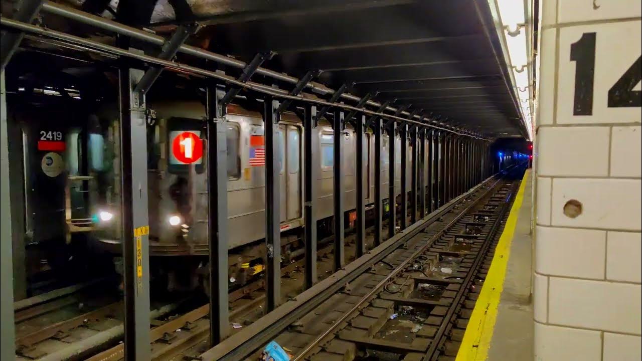 NYC Subway: Bronx-bound R62A (1) Train Bypassing 145th Street - YouTube