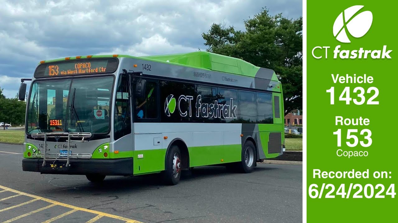 Bus Ride | CTfastrak #1432 on the 153 to Copaco - YouTube