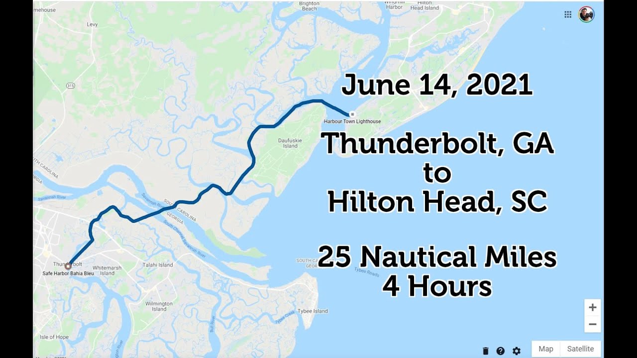 June 14, 2021 Thunderbolt Georgia to Hilton Head Island on a 36 Grand ...