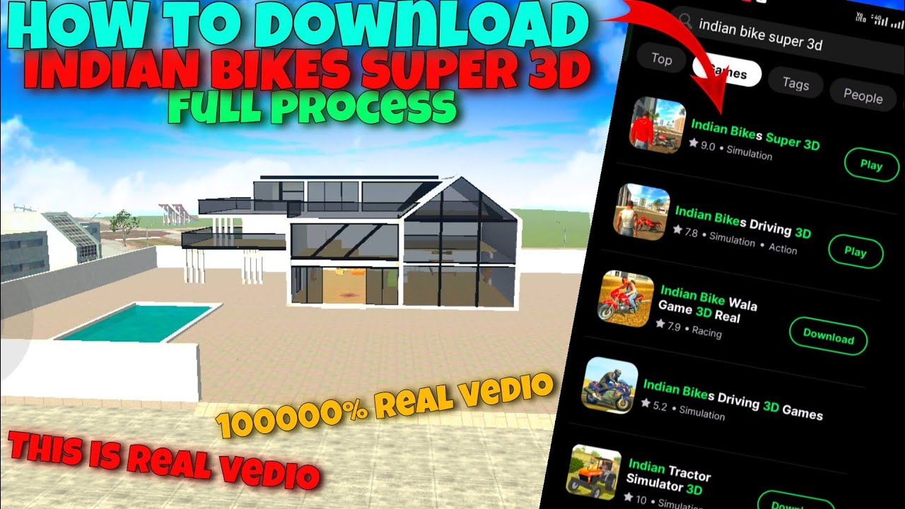 HOW TO DOWNLOAD INDIAN BIKES SUPER 3D// CLIMB THE MOON 3D GAME// FULL ...