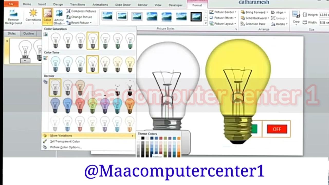 Light Bulb ON/OFF Animation In Powerpoint How to make a lightbulb turning on animation in ...