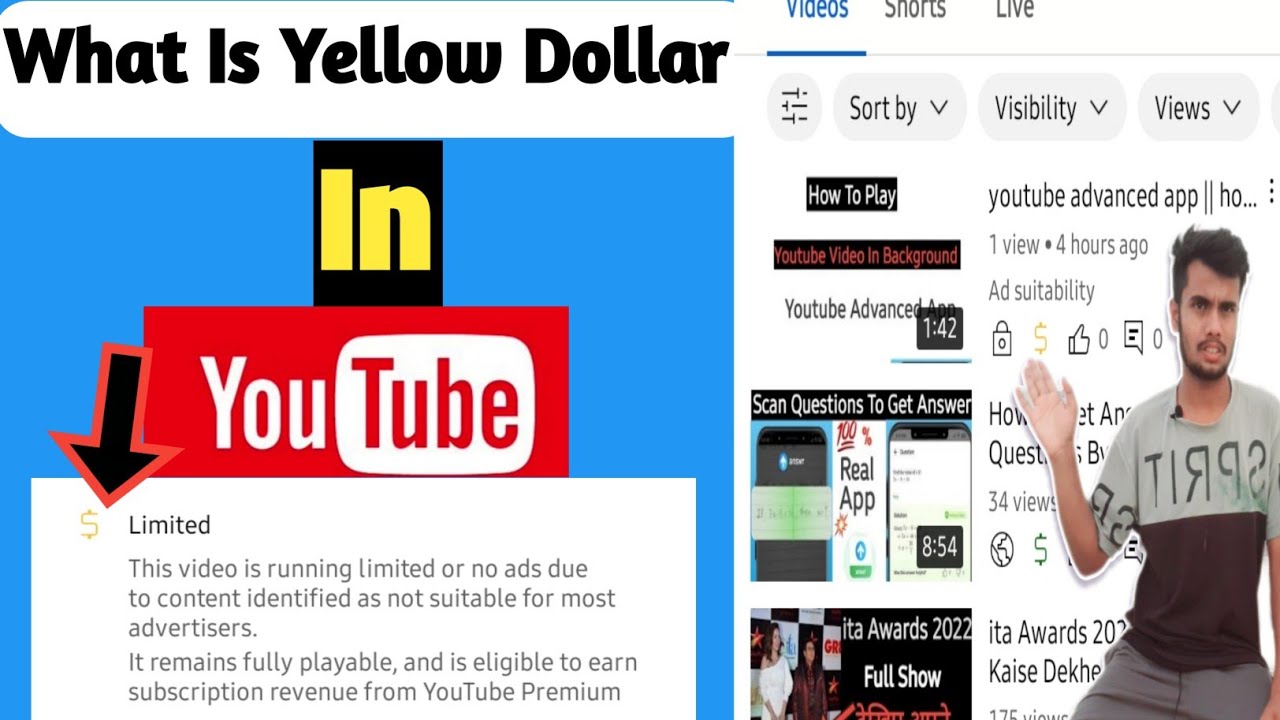 Youtube Yellow Dollar Sign || Ad Suitability Youtube Problem || Yellow ...