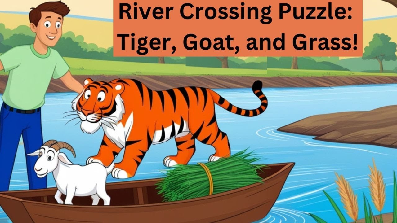 River Crossing Puzzle: Tiger, Goat, and Grass | Interesting Puzzle ...