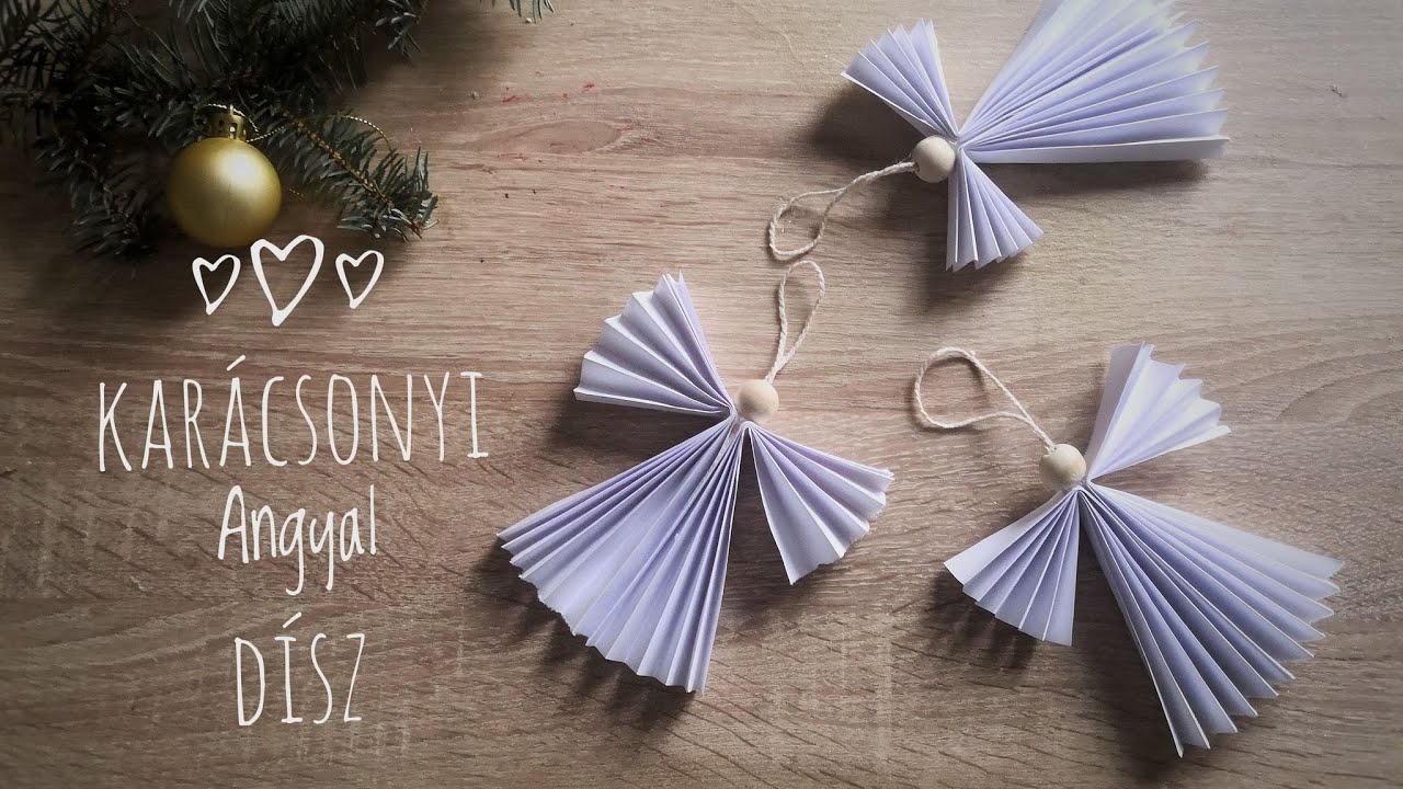 Angyalkás Karácsonyfadísz készítés papírból | DIY agnel chritmas ...