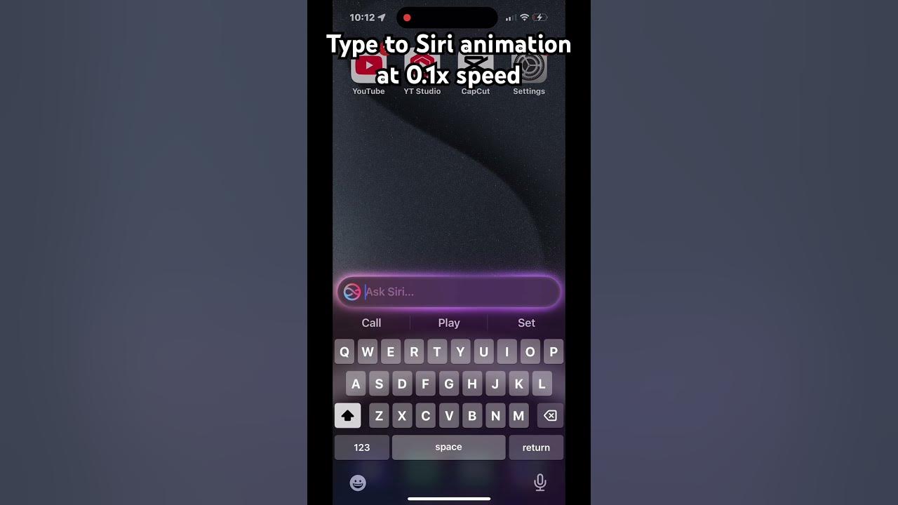 Type to Siri animation ultra slowmo #shorts #apple #ai - YouTube