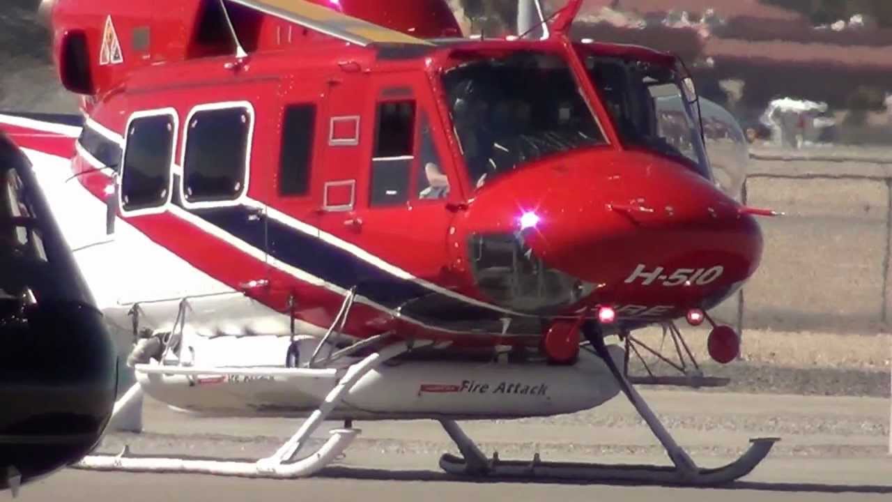Bell 212 departing North Las Vegas Airport - YouTube