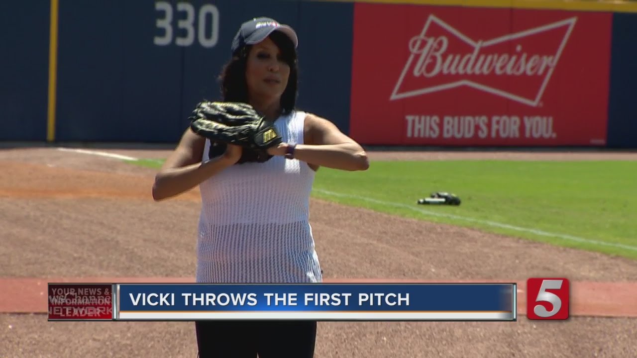 NC5's Vicki Yates Throws The First Pitch - YouTube
