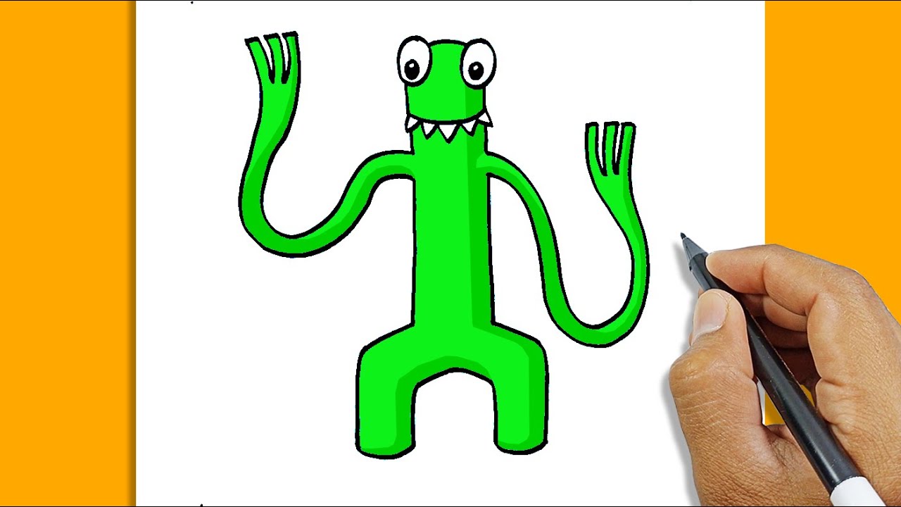 How To Draw Rainbow Friends Easy Step By Step Green | Rainbow Friends ...