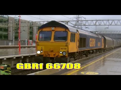 GBRf 66708 Hauls a Biomass Train Through Stafford - YouTube