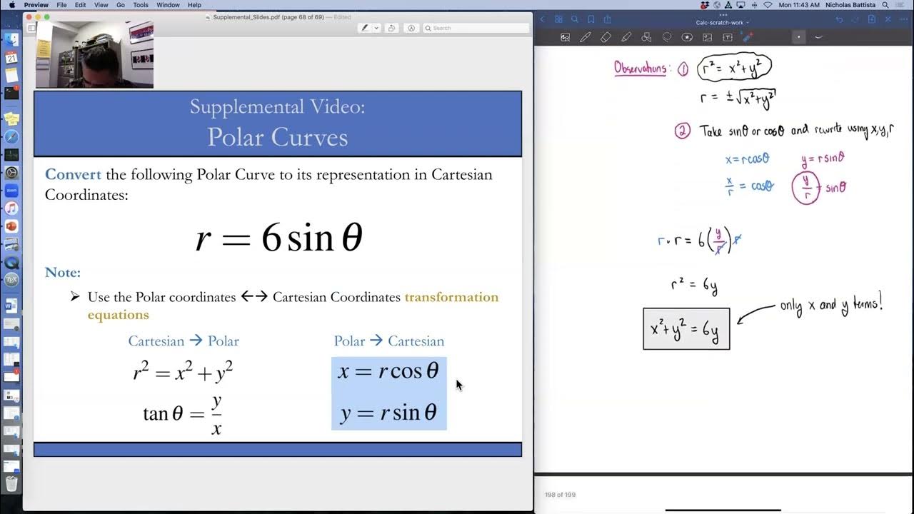 Supplemental Video - Polar Curves: Convert a Polar Curve to a Cartesian ...