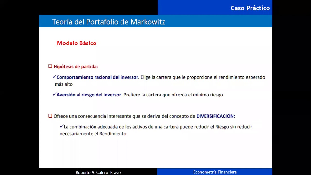Modelo de Portafolio de Markowitz (Parte 1) - YouTube