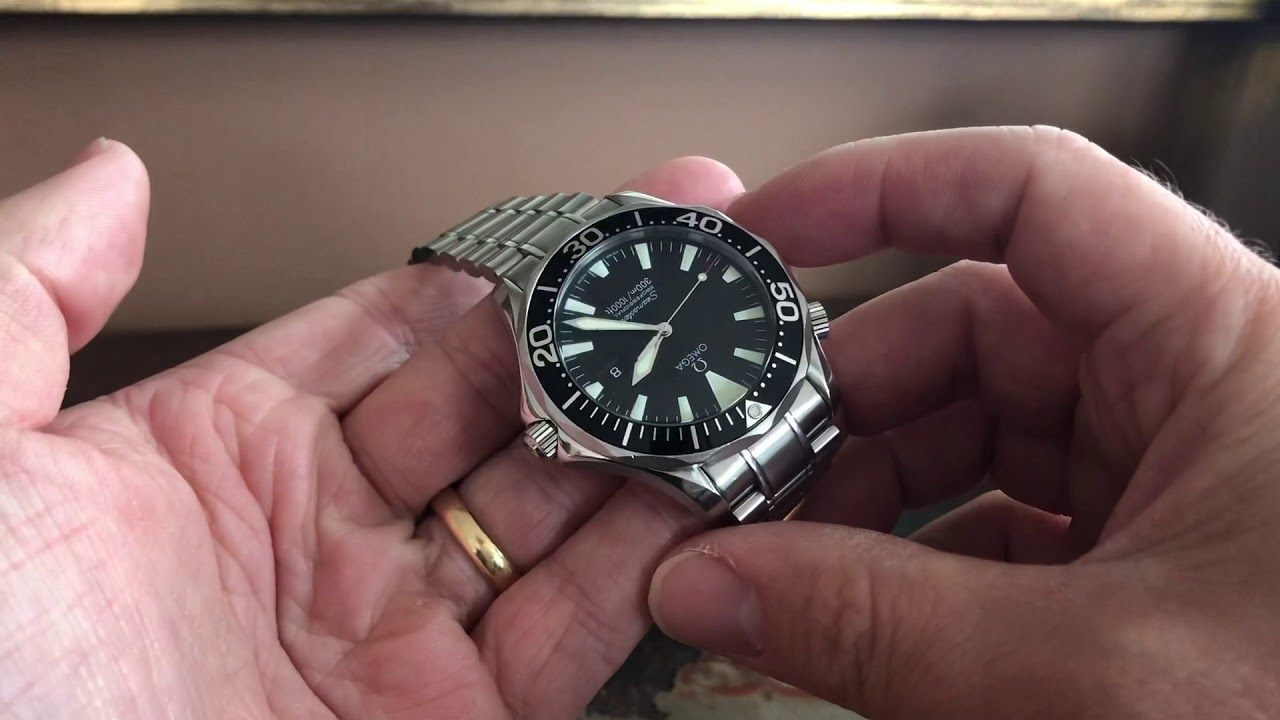 Omega Seamaster 300m Black Dial Quartz Battery Full set papers mens ...