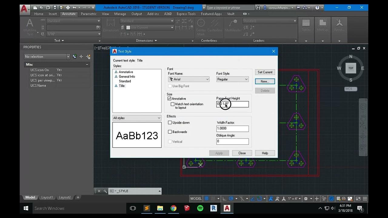 AutoCAD Tutorial 3 | Class 11 | Annotative Scaling Text - YouTube