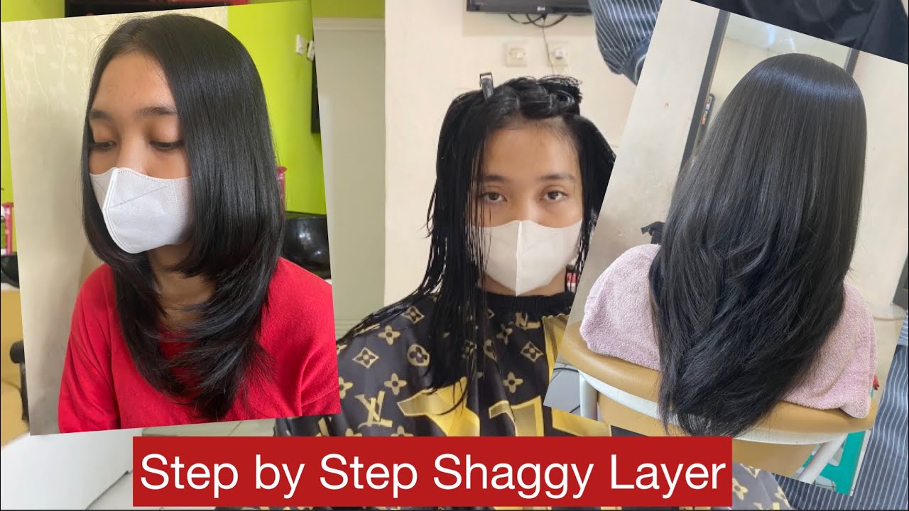 Tutorial Potong Rambut Shaggy Layer | Step by Step Potong Rambut Untuk ...