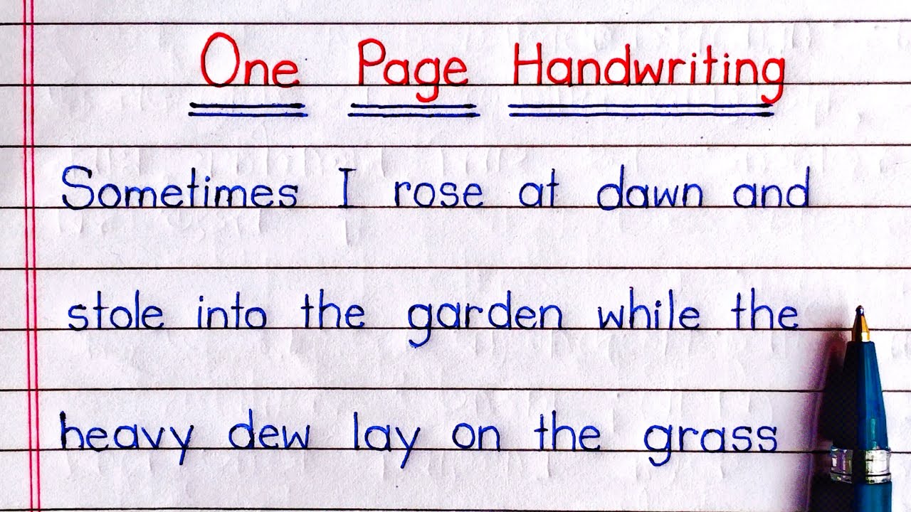 One page english handwriting | How to improve english handwriting | एक ...