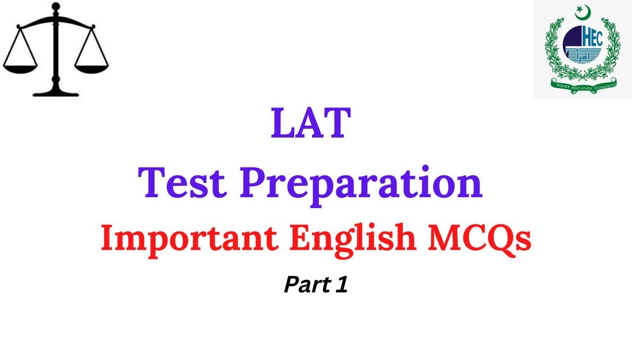 LAT English MCQs Part 1 | HEC LAT Test Preparation - YouTube