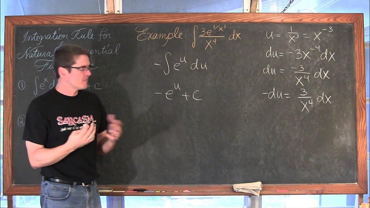 Integration of Natural Exponential Functions Calculus 1 AB - YouTube