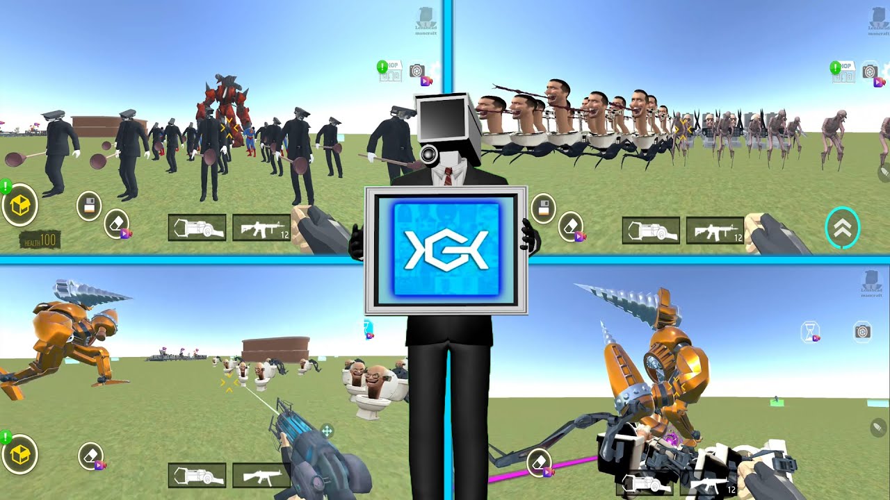 Nextbot in playground mod Titan red drillman and superman make a ...