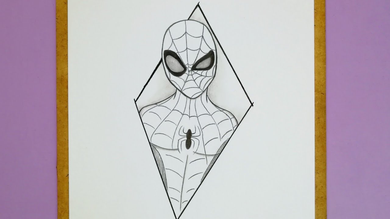 How to draw Spider MAN:Very easy Tutorial! Spider Man drawing step by ...