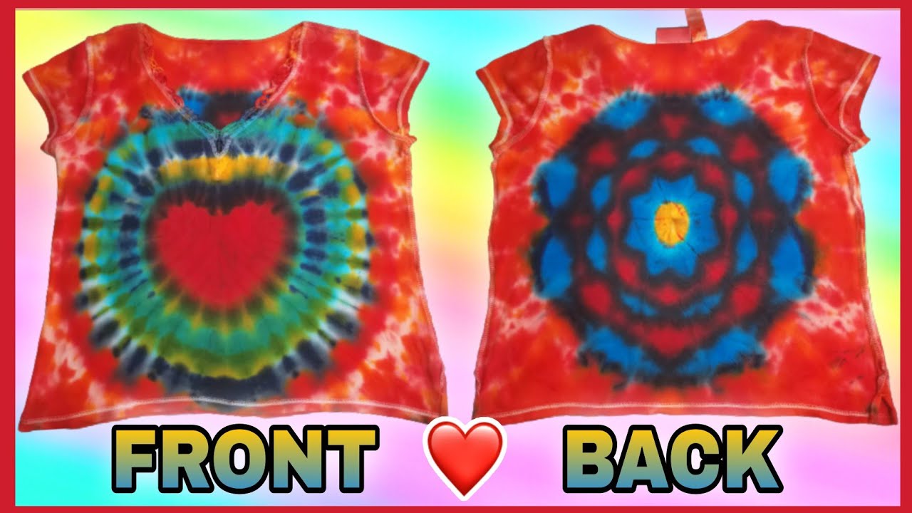 Tie-Dye Pattern || How to Tie-dye Heart and Star Flower pattern || easy ...