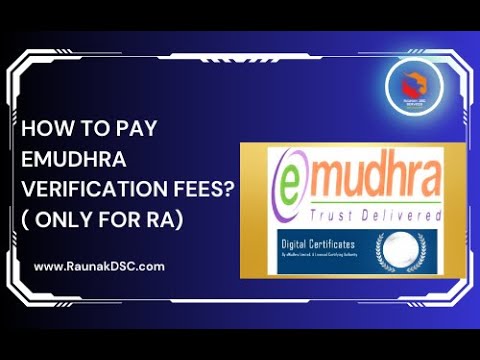 How to pay EMUDHRA VERIFICATION Fees? - YouTube