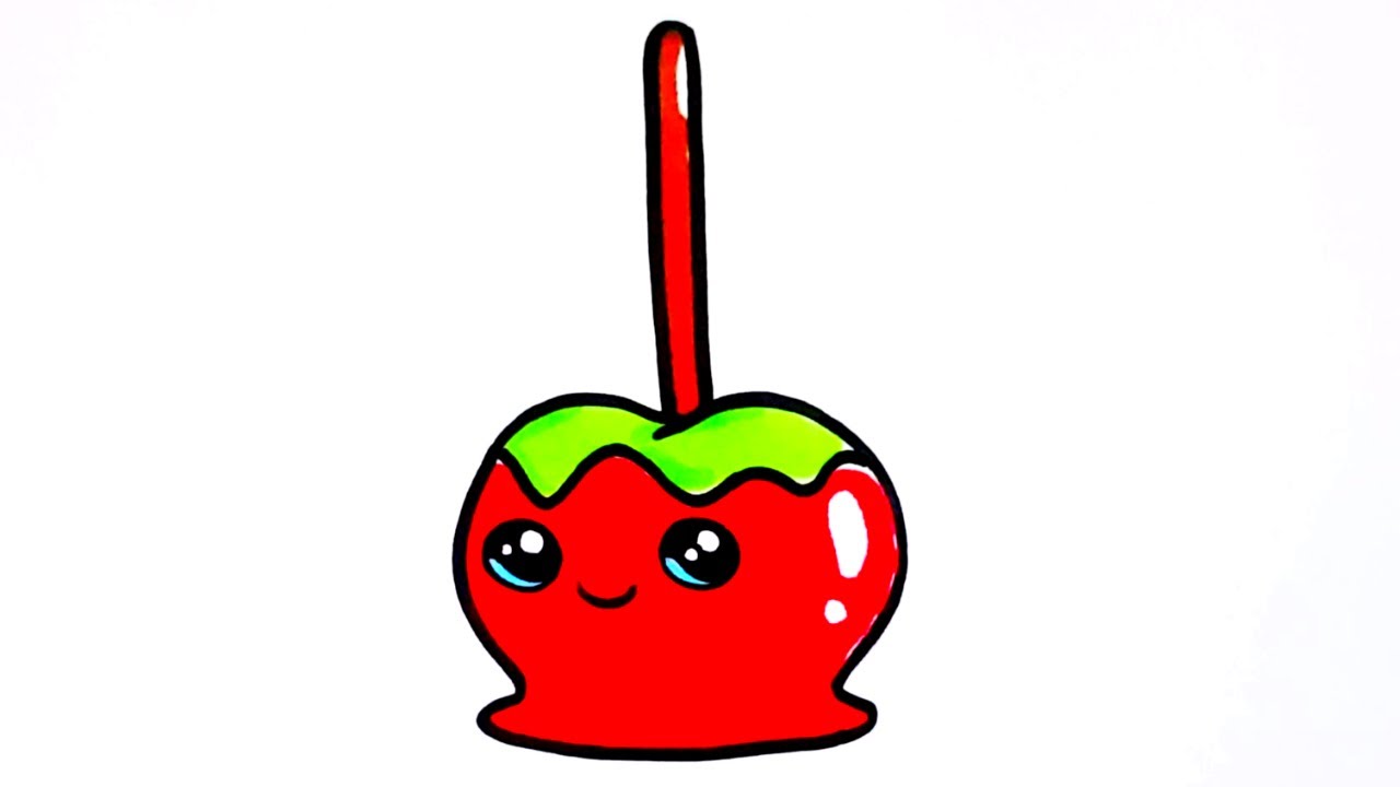 How to draw a CANDY APPLE EASY - YouTube