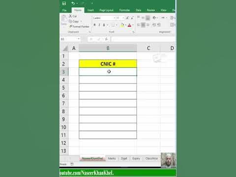 CNIC Number Format in Excel - YouTube