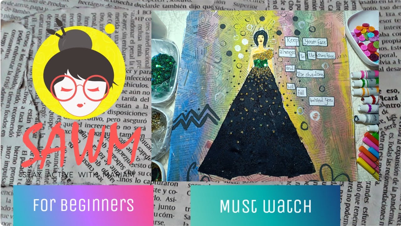 Paper collage art for beginners with easy techniques - YouTube
