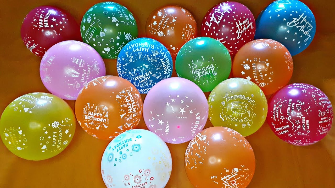Meniup Balon Warna Warni, Balon Happy Birthday, || Fun Happy Birthday ...