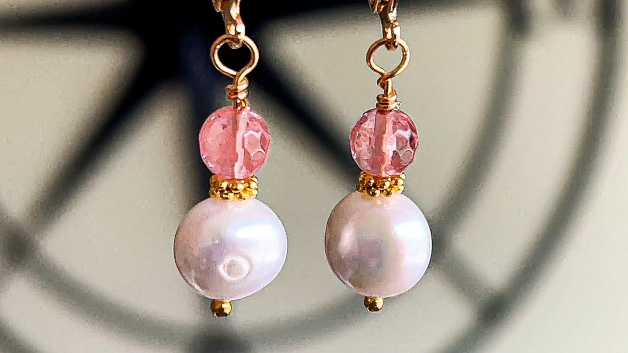 Beginner Earring Tutorial With Pearls and Pink Tourmaline / Wire ...