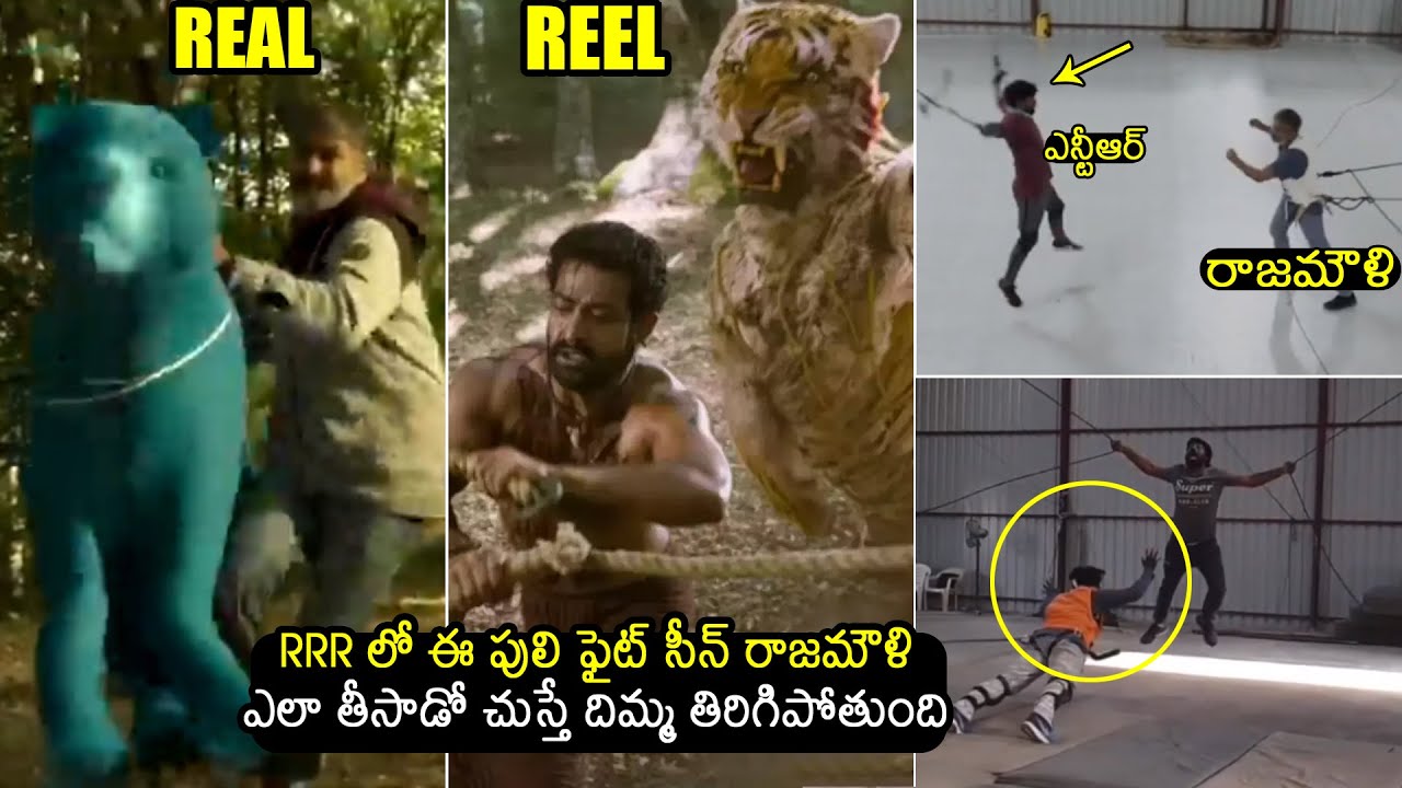 ఎన్టీఆర్ యాక్టింగ్ 👌: Tiger Chasing Scene Making Video RRR Movie | NTR ...