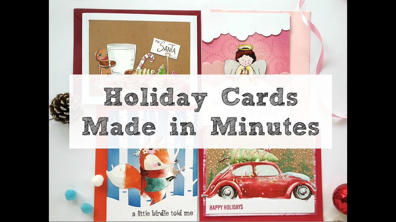 Ideas for Quick Holiday Cards | Christmas greeting cards - YouTube
