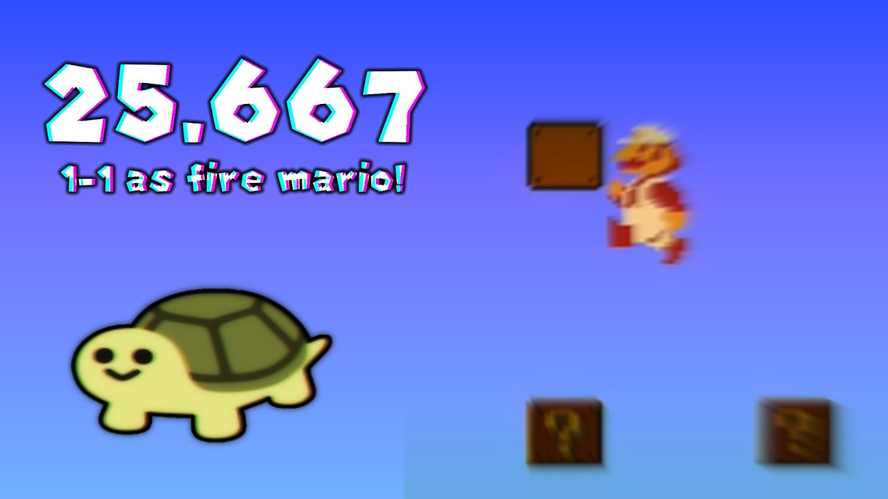 Super Mario Bros: 1-1 as Fire Mario in 25.674s - YouTube