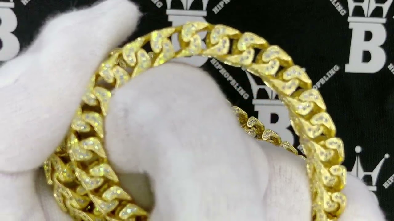 Iced Out Franco CZ 8MM Wide Gold Bling Bling Chain - YouTube