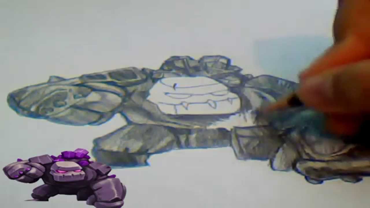 SPEED ART | GOLEM CLASH OF CLANS - YouTube