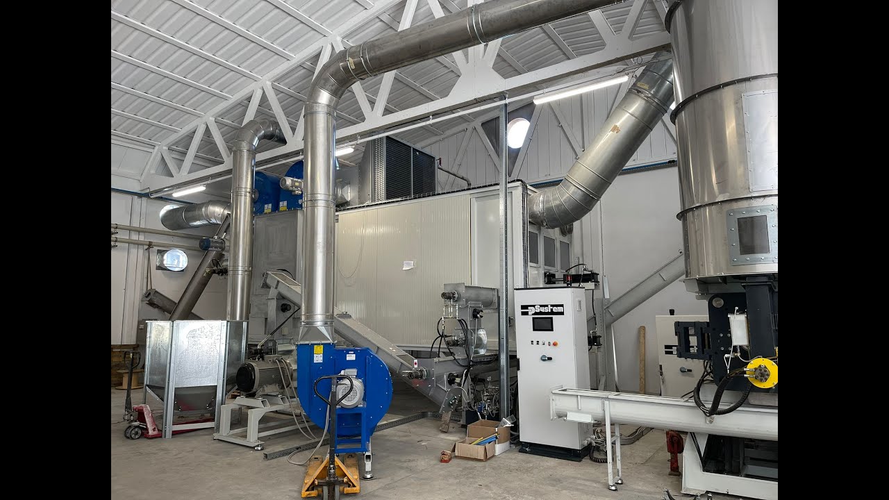 Pellet production plant with a dryer and automated packaging by PSYSTEM ...