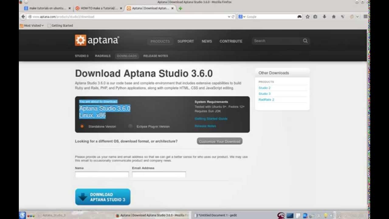 Install Aptana Studio 3 on Linux Machine - YouTube