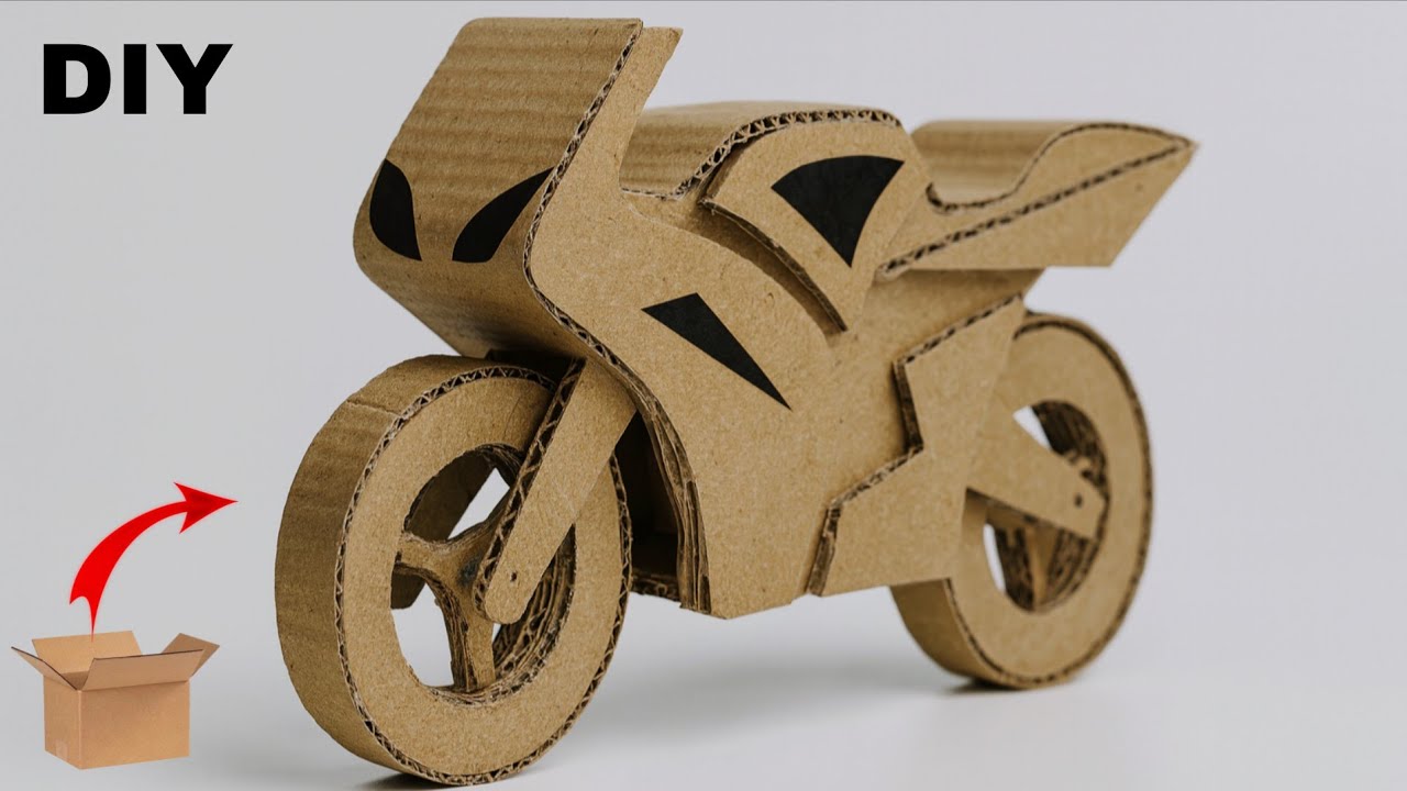 DIY Cardboard motorcycle making easy ideas | Cardboard school project ...