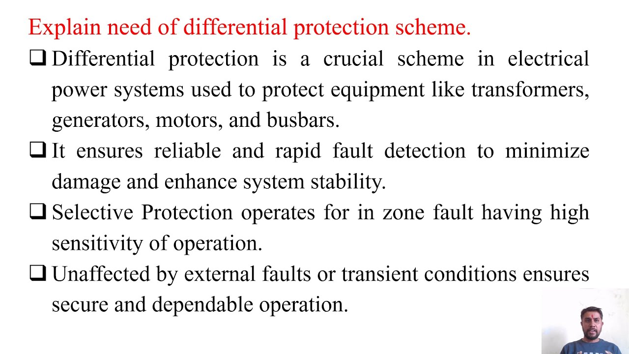 SGP video short on Explain need of differential protection scheme in ...