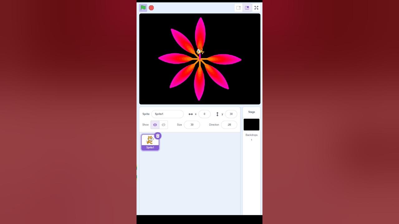 coding draw art flower in scratch วาดรูปศิลปะดอกไม้ด้วย scratch - YouTube