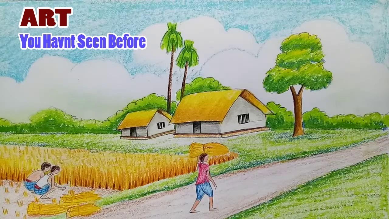 How To Draw Scenery Easy Way | Drawing Tutorial | Amazing Art Video ...
