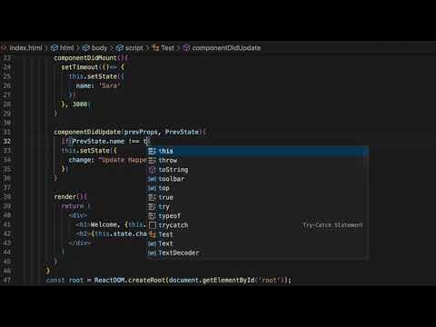 React JS - ComponentDidUpdate شرح ومثال عن الطريقة الصحيحة لكيف نقوم باستخدام ال - YouTube
